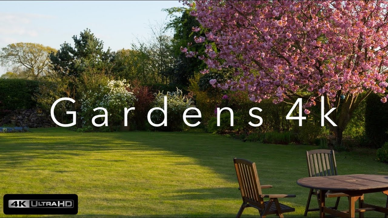 Gardens 4k (Ultra HD)⎜Relaxing Music⎜Earth from Above⎢Butterflies, Bees ...