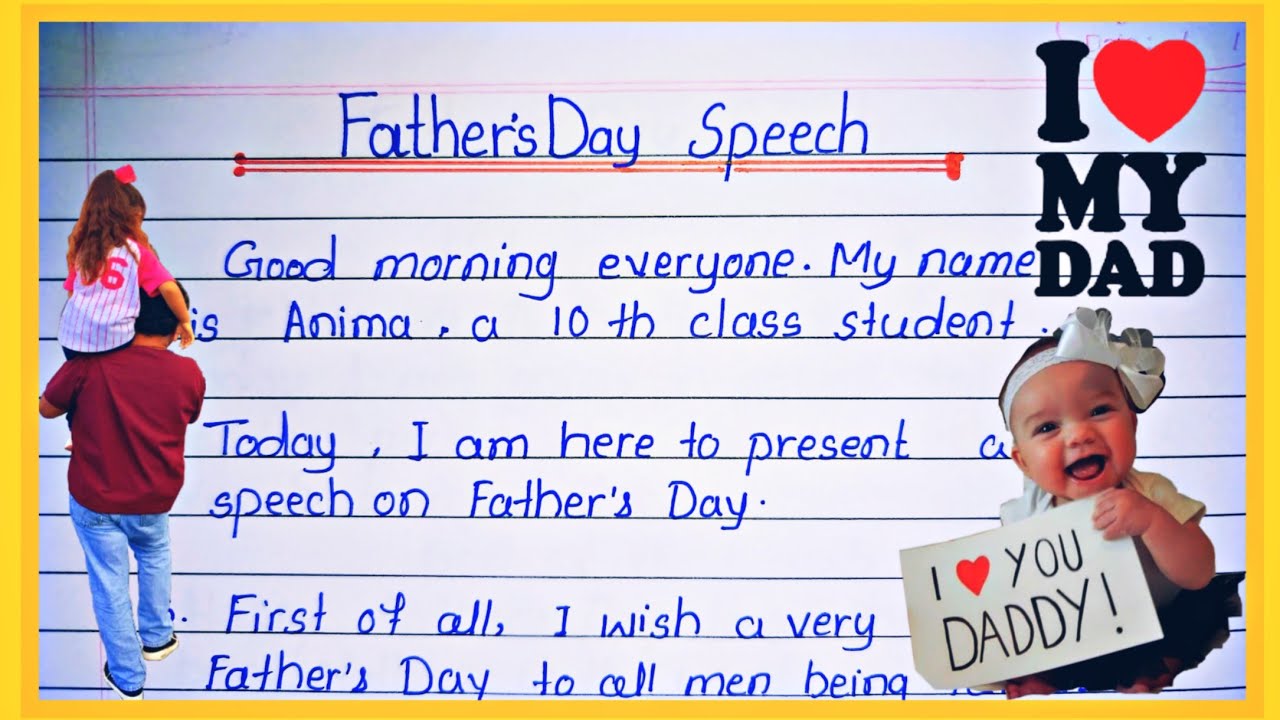 10 line Father's Day Speech in English l Happy Father's Day speech l ...