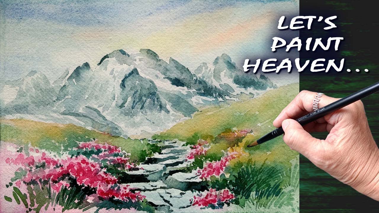 🎨 Heaven on Earth | Landscape Painting | Step by Step | जलरंग ...