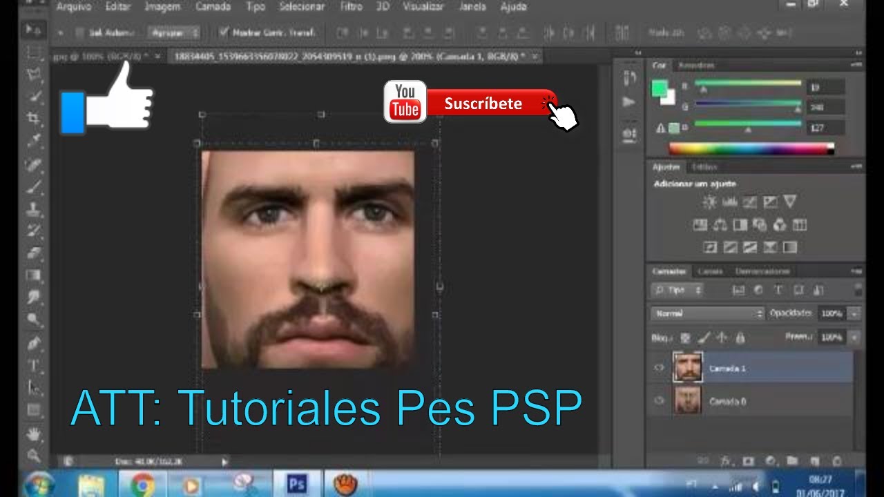Como crear e insertar faces al Pes PSP - YouTube