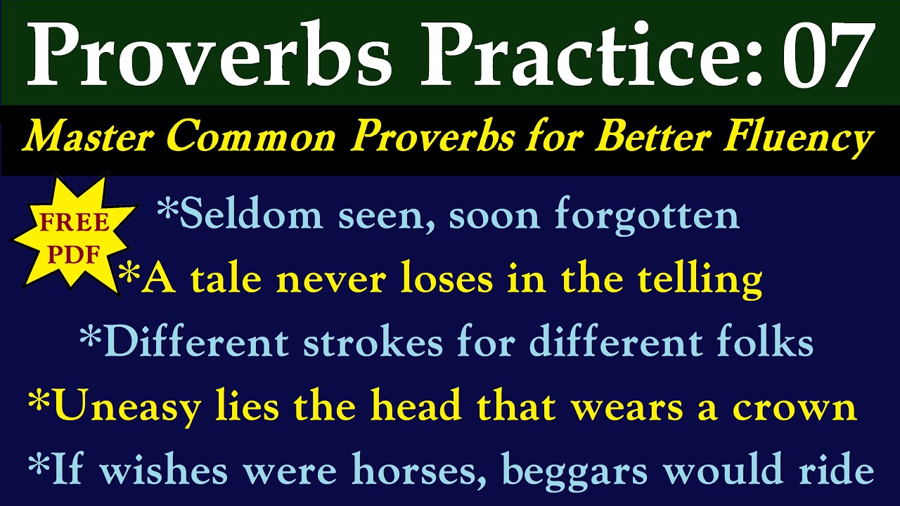 Master Simple Proverbs for Better English Fluency | English Speaking ...