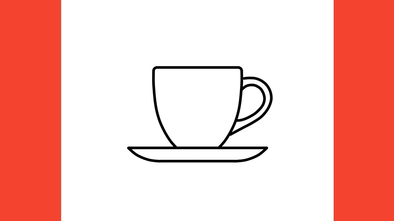How to draw a CUP of TEA / drawing mug coffee - YouTube