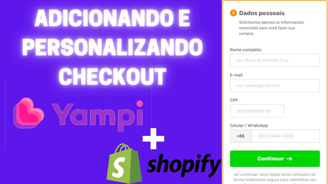 COMO ADICIONAR E PERSONALIZAR CHECKOUT YAMPI NA SHOPIFY - YouTube