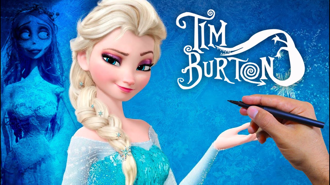 Cómo Dibujar a Elsa (Frozen Fever) al estilo Tim Burton│Hallowen - YouTube
