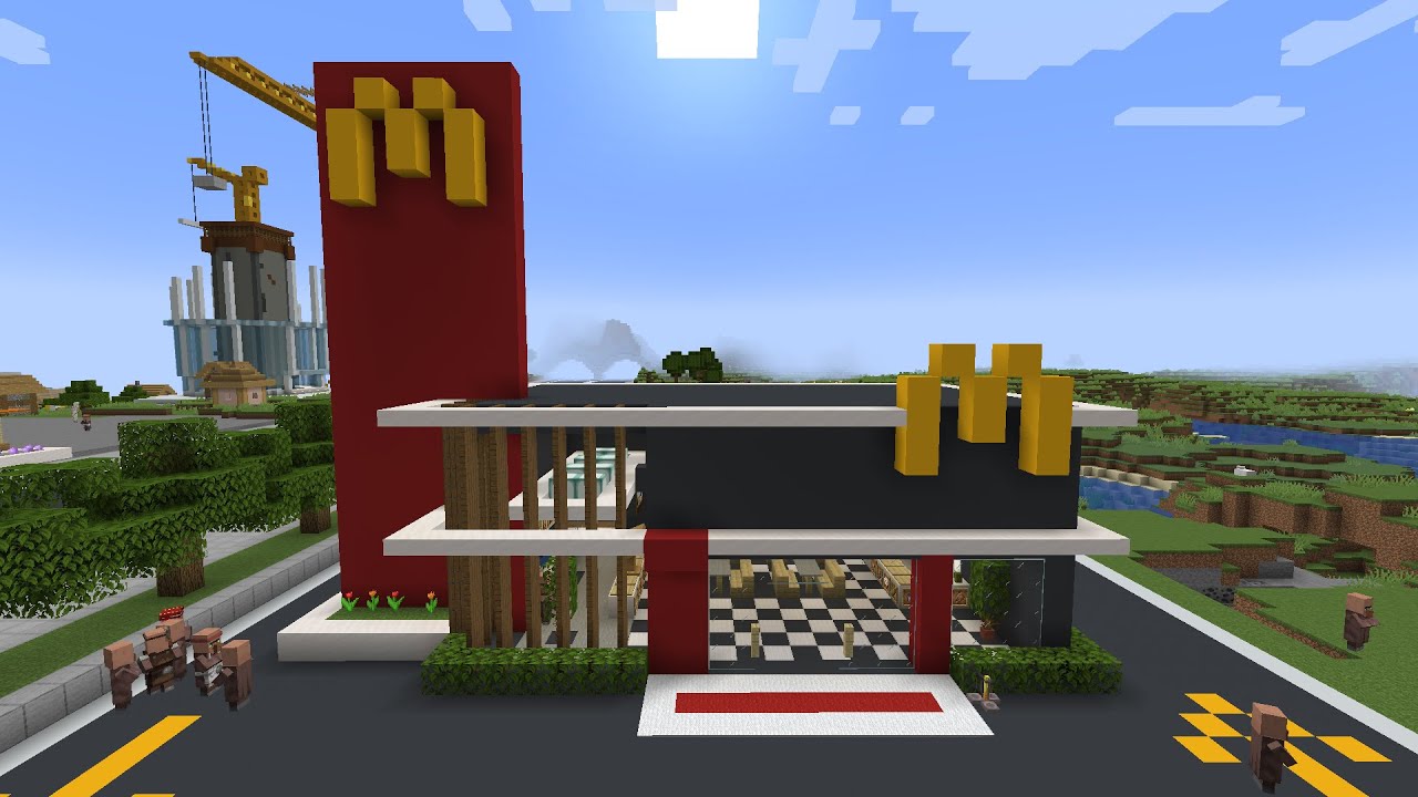 Minecraft Tutorial: How to build a McDonalds｜麦当劳餐厅建造教程 - YouTube