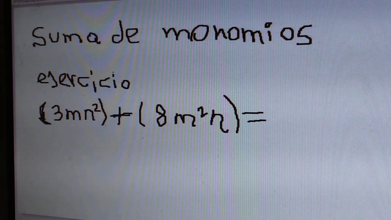 Suma de monomios - Tema facil - YouTube