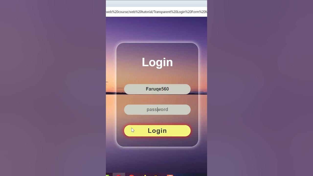 Transparent Login Form Design Make With HTML CSS #coding #cssanimationeffects #foryou #css # ...