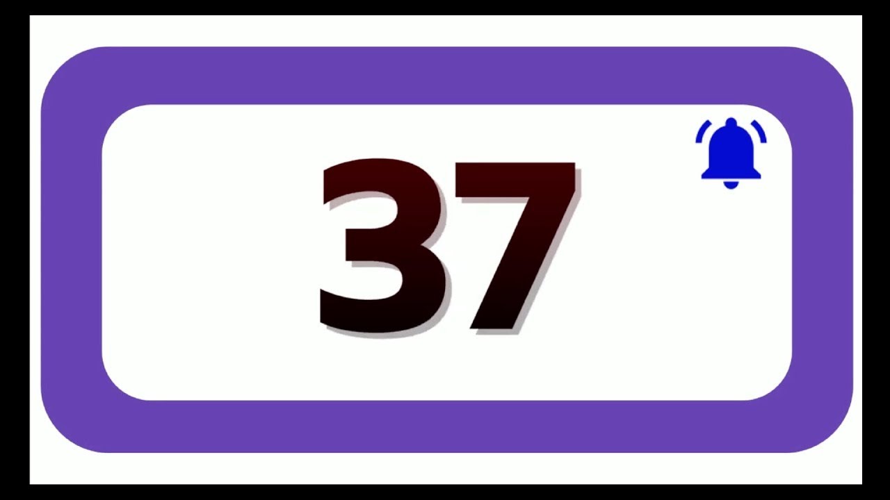 37 Seconds Countdown Timer With Sound Effect COLOR 4K HD 1080 - YouTube