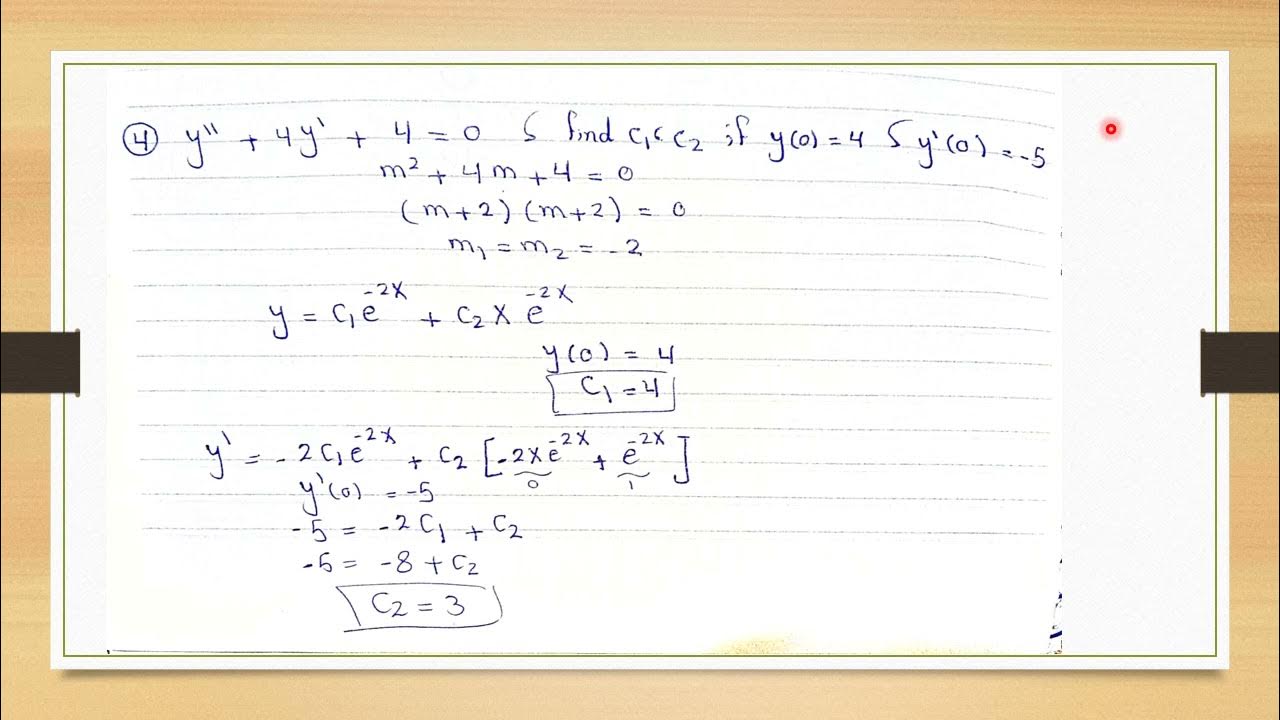 Second order differential equations section4 - YouTube