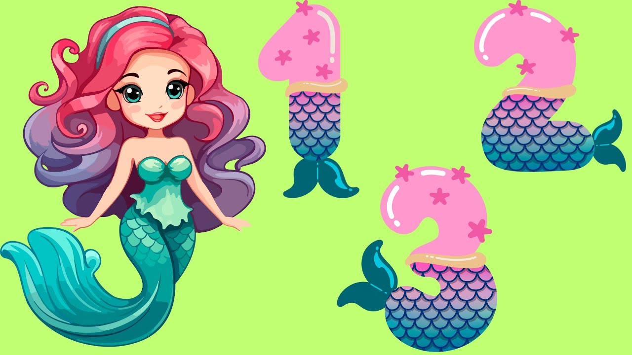 0 to 9 Number Counting for Kids (Mermaid Theme) - YouTube