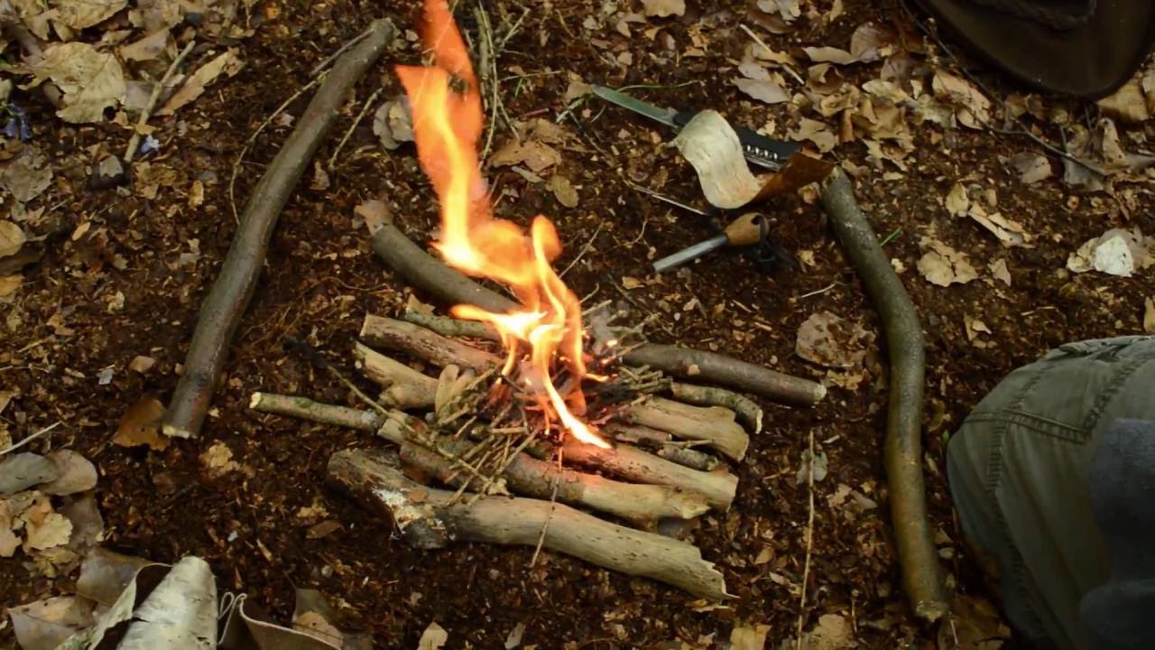 Fire using Birch bark - YouTube