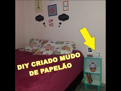 DIY CRIADO MUDO TODO FEITO DE PAPELÃO