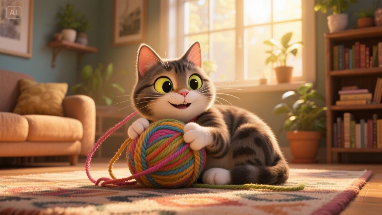 Whiskers Wiggle, Meow Meow Cat | Cute Cat Nursery Rhyme for Kids | Fun ...