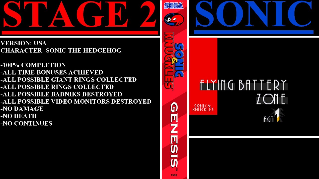 Sonic & Knuckles [USA] (Sega Genesis) - (Sonic | Stage 2 - Flying ...