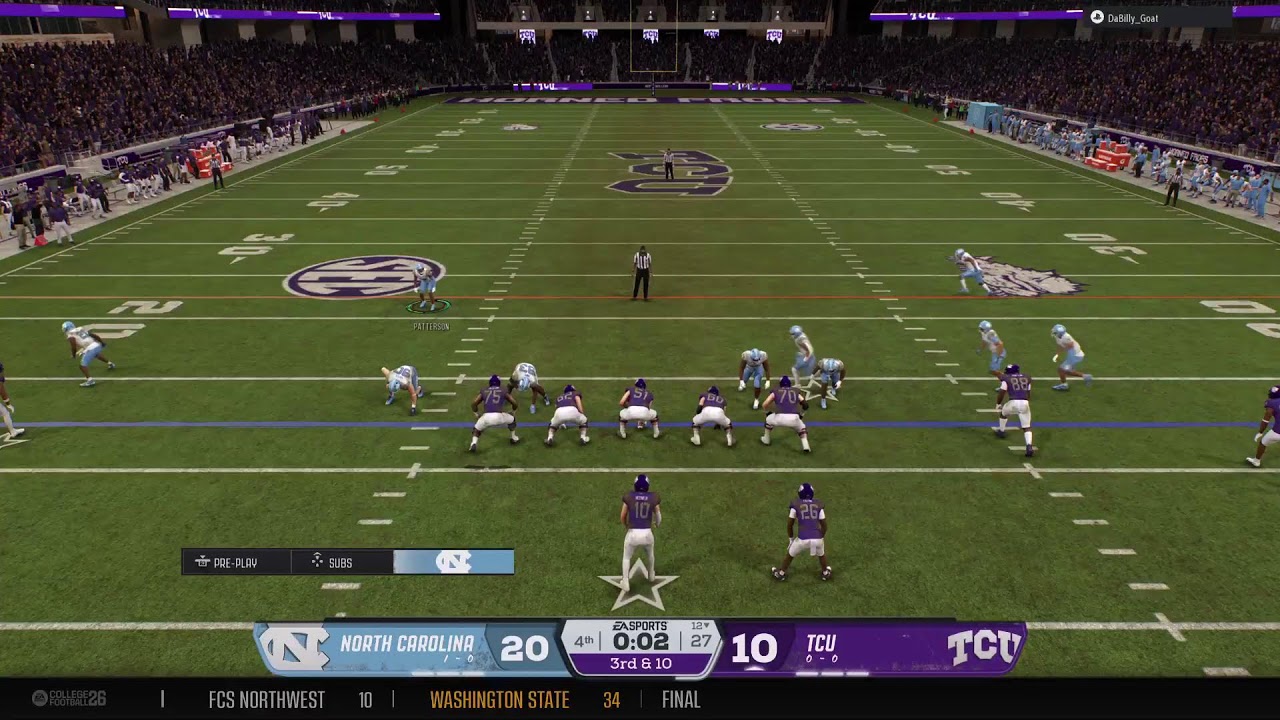 CFB 26 UNC Vs TCU - YouTube