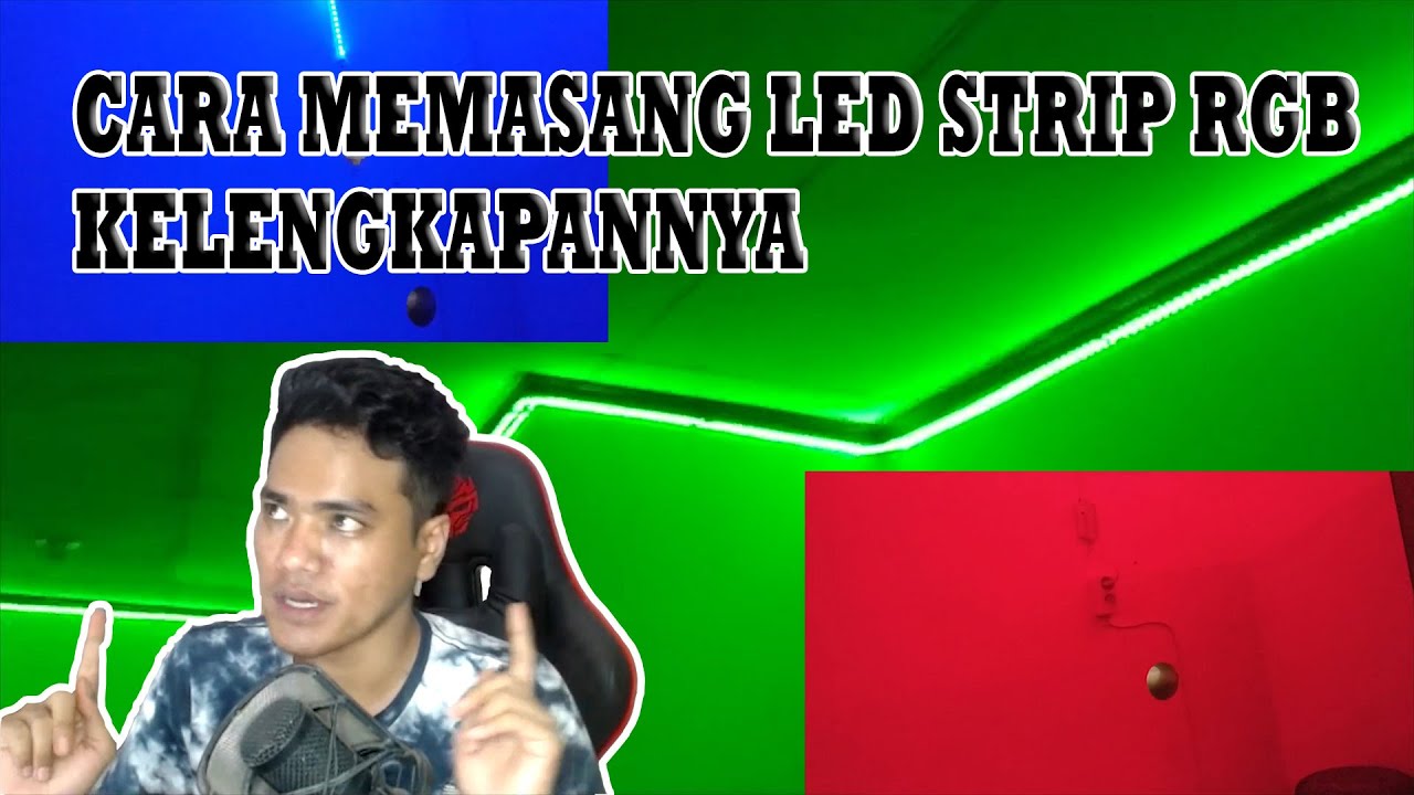 REVIEW DAN CARA MEMASANG SELANG LED STRIP 5050 RGB - YouTube