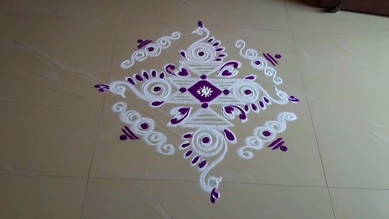 Simple and easy kolam// daily kolam// morning kolam - YouTube
