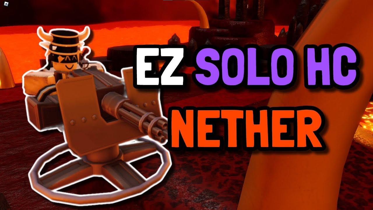 SOLO HARDCORE TRIUMPH ON NETHER WITH OP GATLING GUN | Roblox Tower ...
