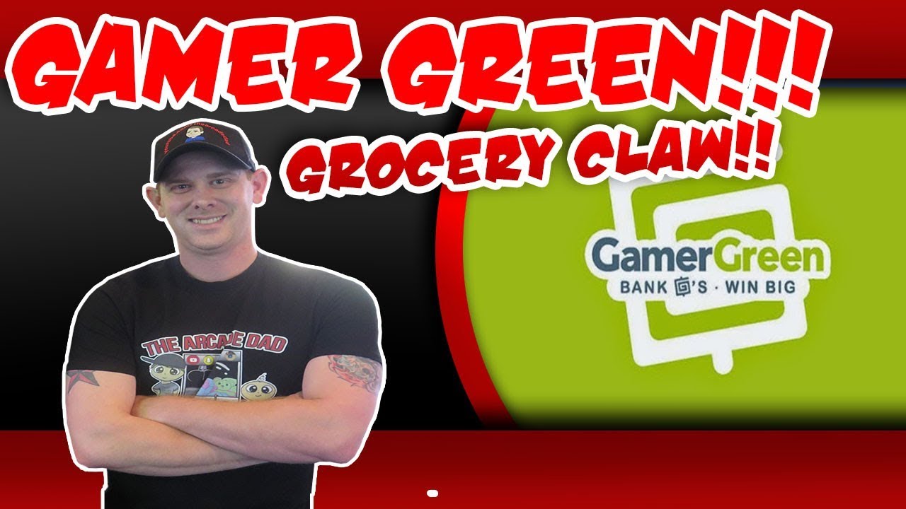Gamer Green Claw Machine wins at Kroger Grocery Store, winning plush ...