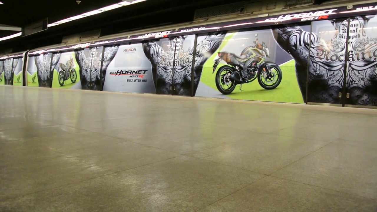 Honda Hornet Delhi Metro Train Wrap - YouTube