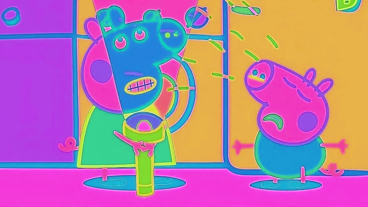 George Pig Crying Because Torch Light | Peppa Pig Video Funny Effects ...