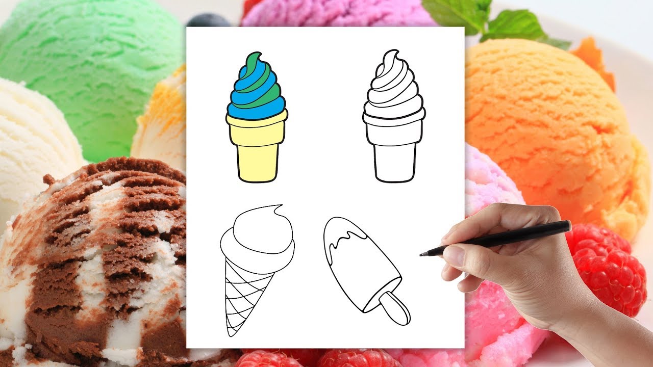 Lody - Jak narysować Lody - Rysowanie dla dzieci krok po kroku - YouTube