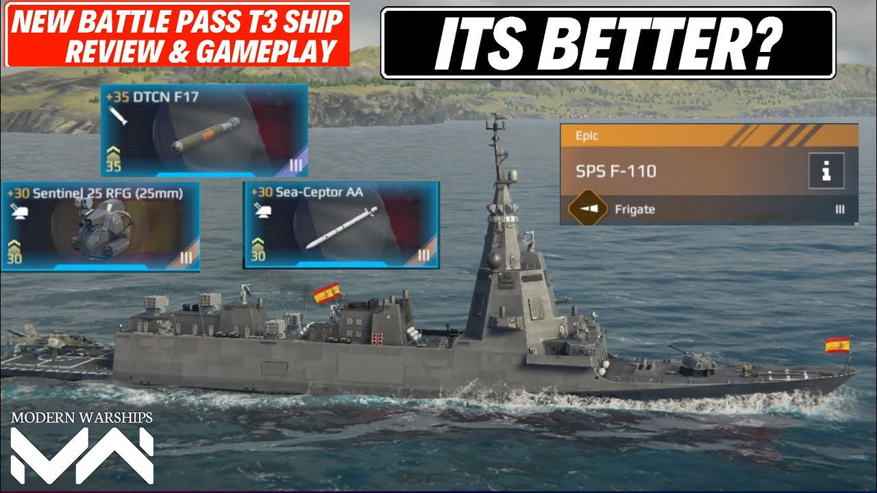 Modern Warships SPS F110 - March Battle Pass Ship Review - YouTube