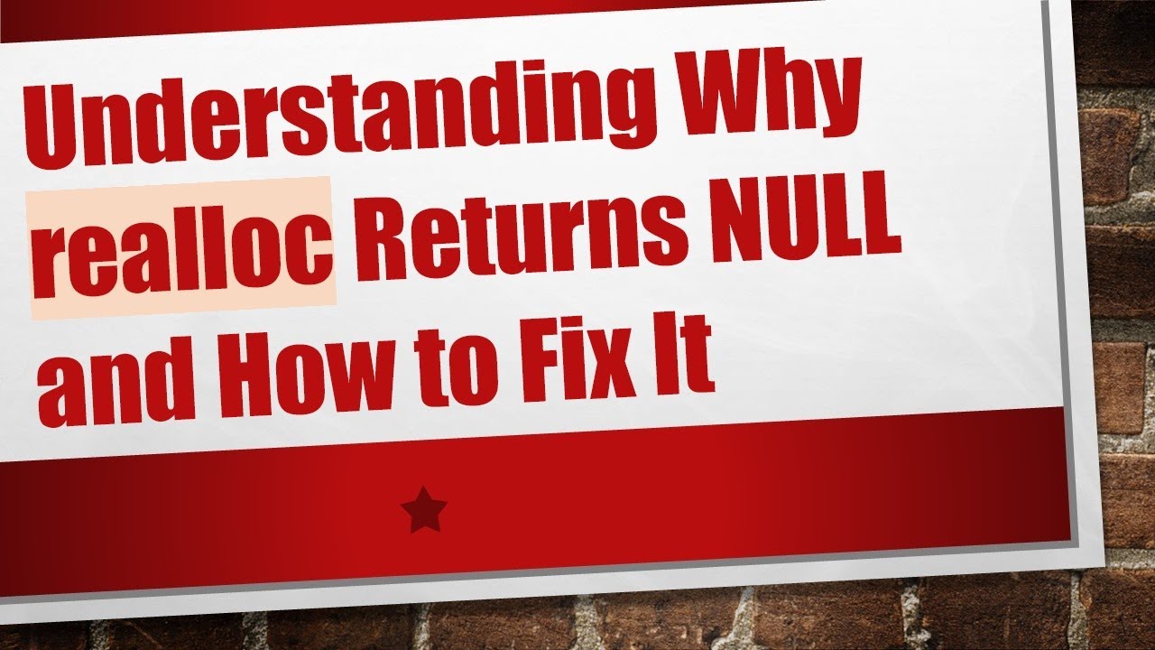 Understanding Why realloc Returns NULL and How to Fix It - YouTube