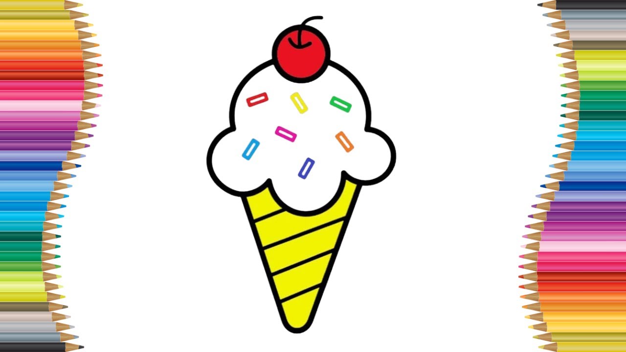 Ice Cream Drawing and Colouring | How to Draw two Ice Creams Step by ...