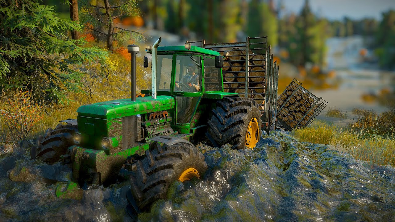 LOGGING IN DEEP MUD WITH JOHN DEERE || Snowrunner - YouTube