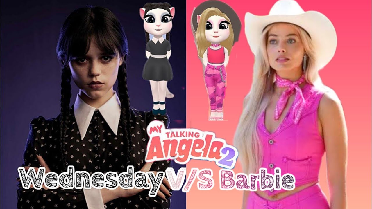 MY TALKING ANGELA 2 😃💖|| Wednesday v/s Barbie 🤩💓🖤 Please watch full ...