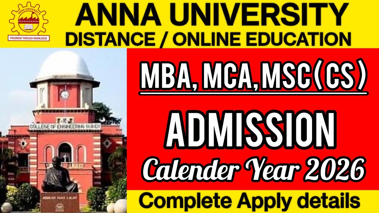Anna University distance / online Education ADMISSION CY 2026 | MBA ...