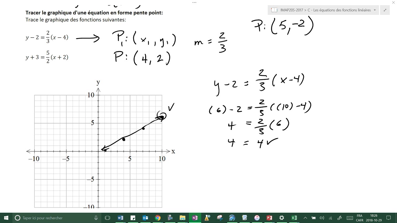 LeçonC.3 - la forme pente-point - YouTube