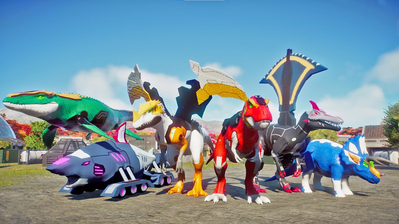 Jurassic Mech Battle, Evil Spino, SharkBoomer Dino Battle in Jurassic ...