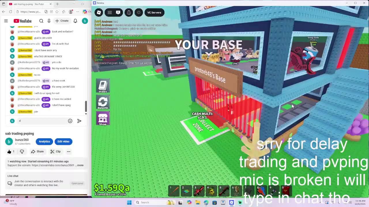 sab trading pvping - YouTube