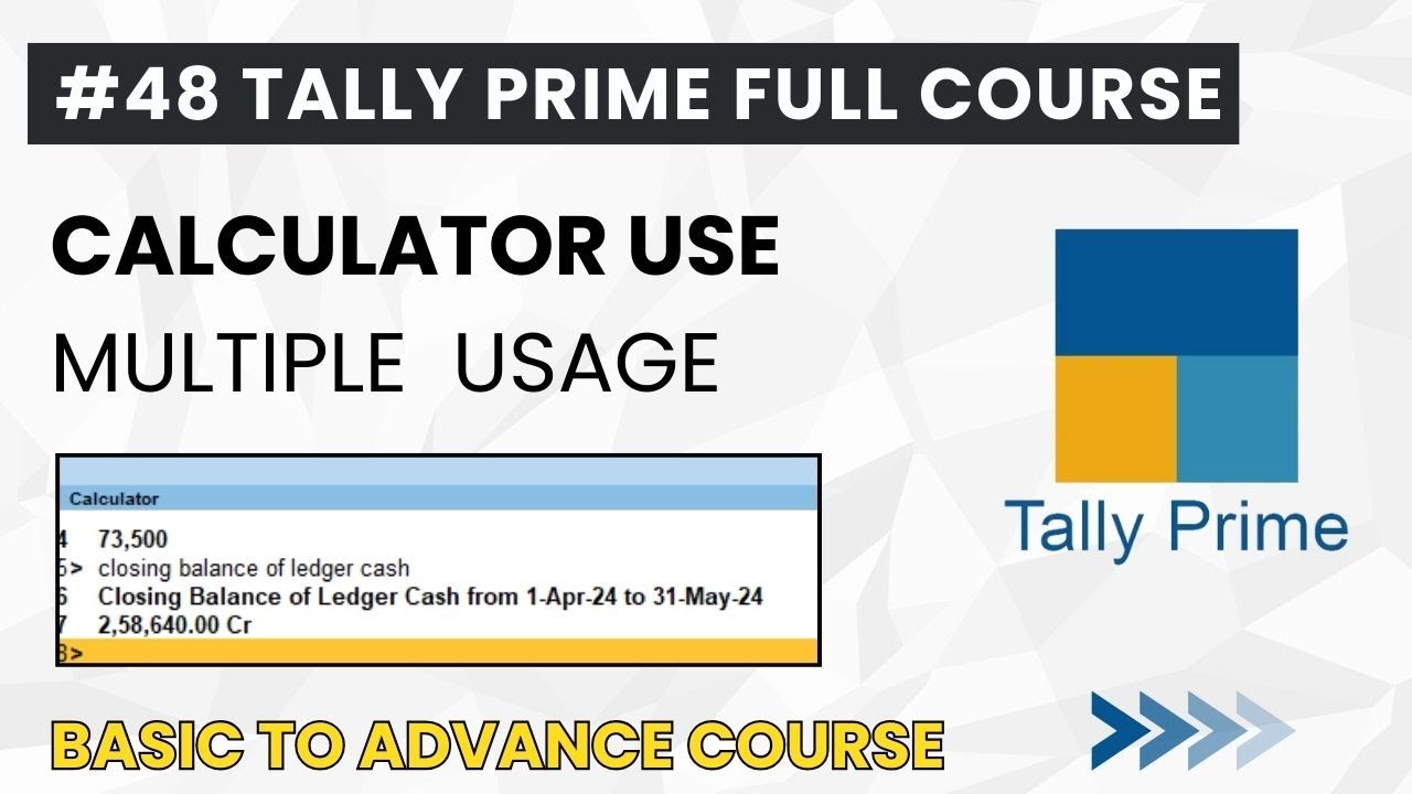#48 Tally Prime Full course l Calculator use in tally prime - YouTube