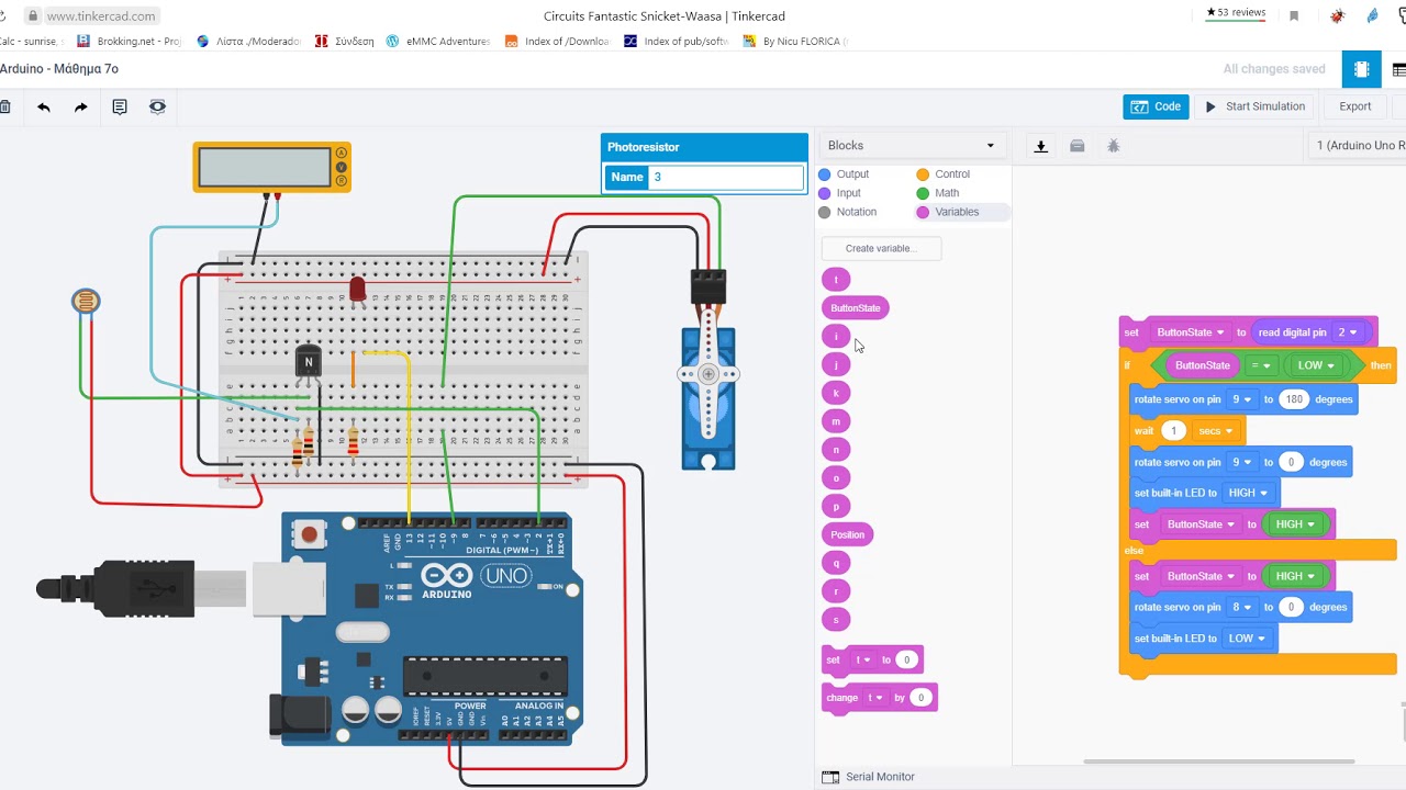 TinkerCad Arduino Greek - Μάθημα 7ο Ανέπαφο ψέκασμα αντισηπτικού μέσω ...