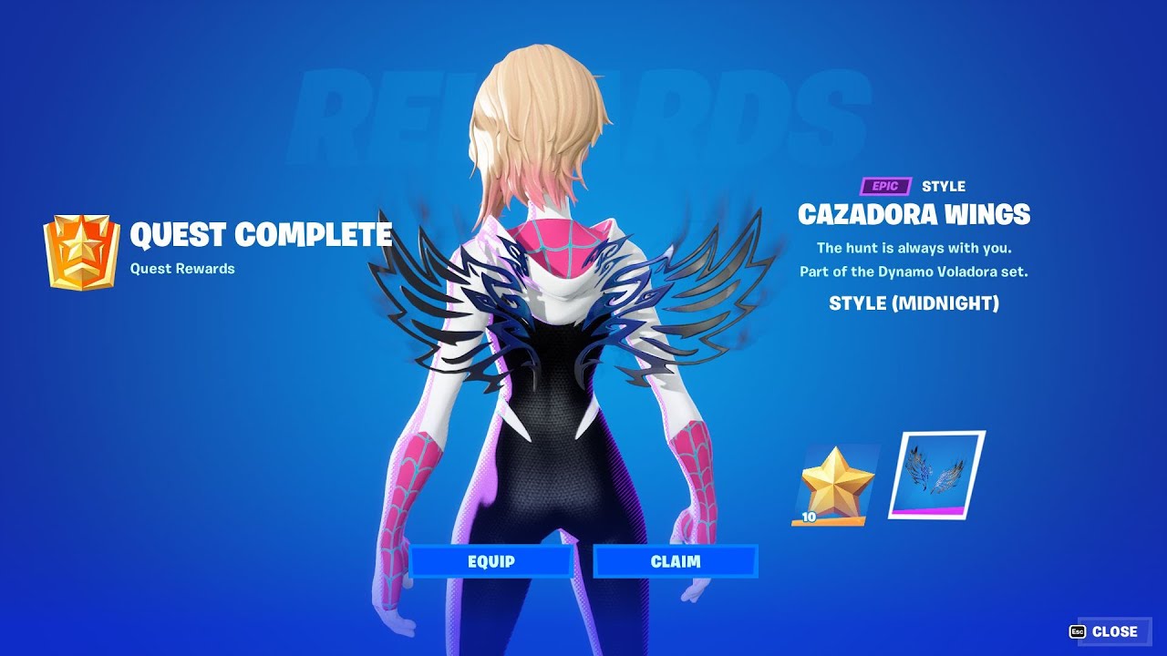 How to Unlock CAZADORA WINGS Back Bling in Fortnite Chapter 4 Season 3 ...