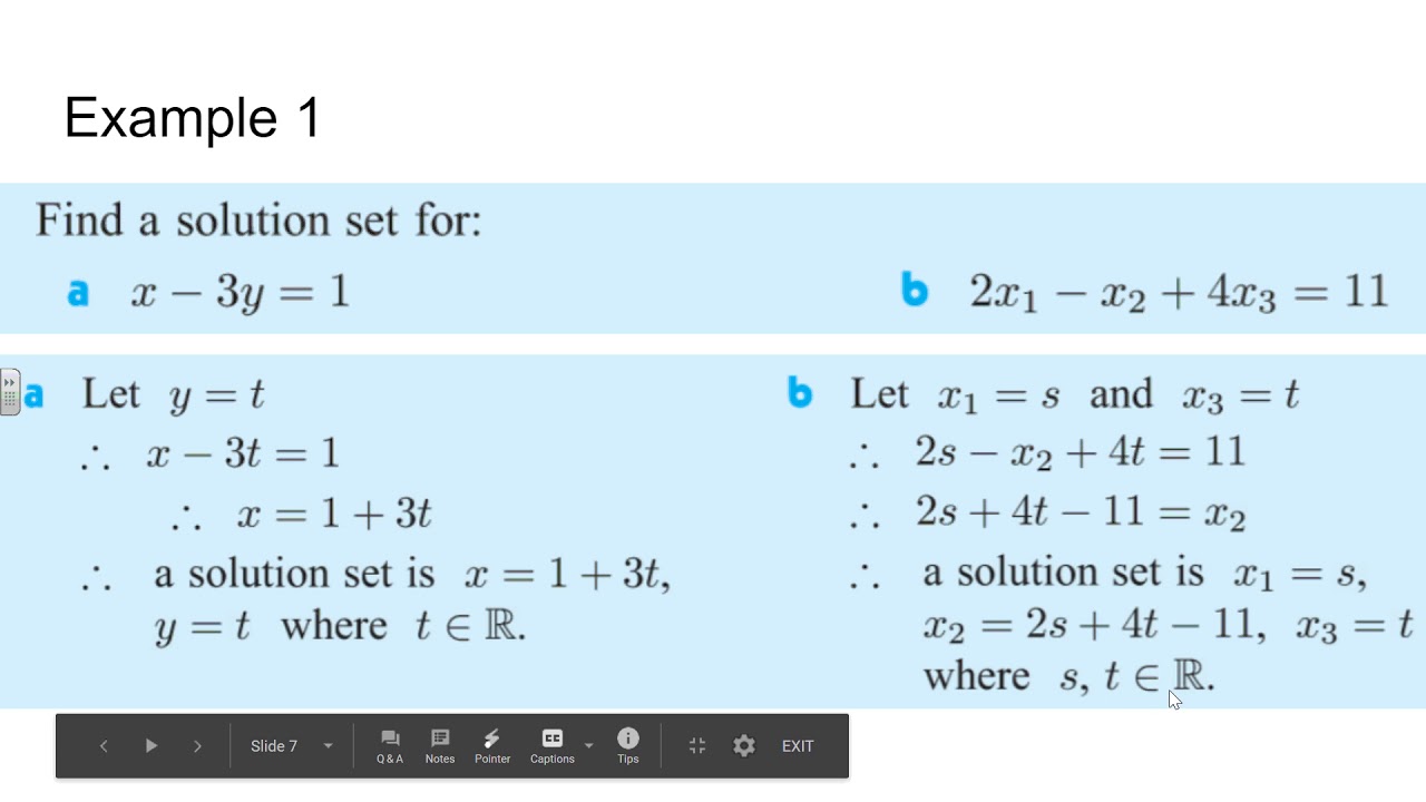 IB Math AA HL 11A Systems of Linear Equations - YouTube