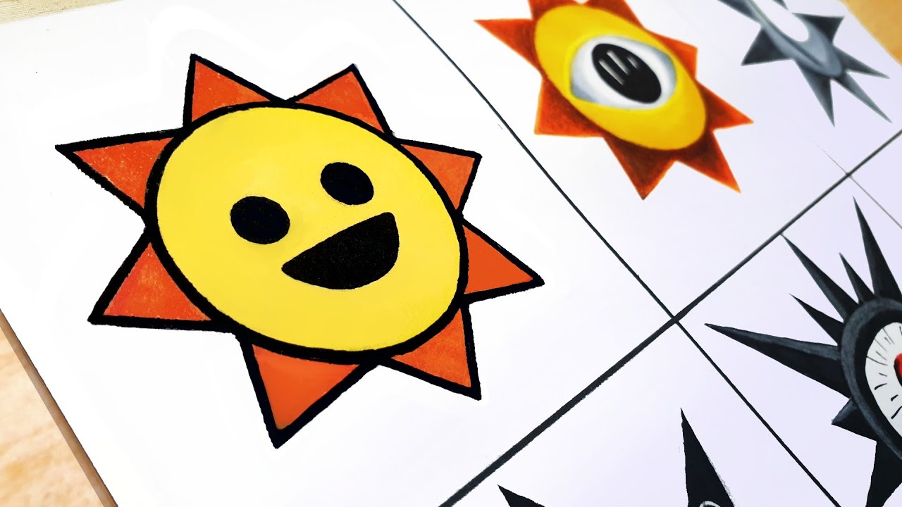 Drawing INCREDIBOX SPRUNKI (Mr. Sun) Phase 1 VS Phase 2 VS Phase 3 VS ...