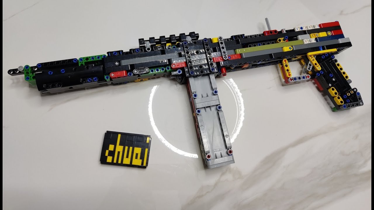 World First All Lego technic Full auto brick shooting Lego Gun 世界首个全科技件 ...
