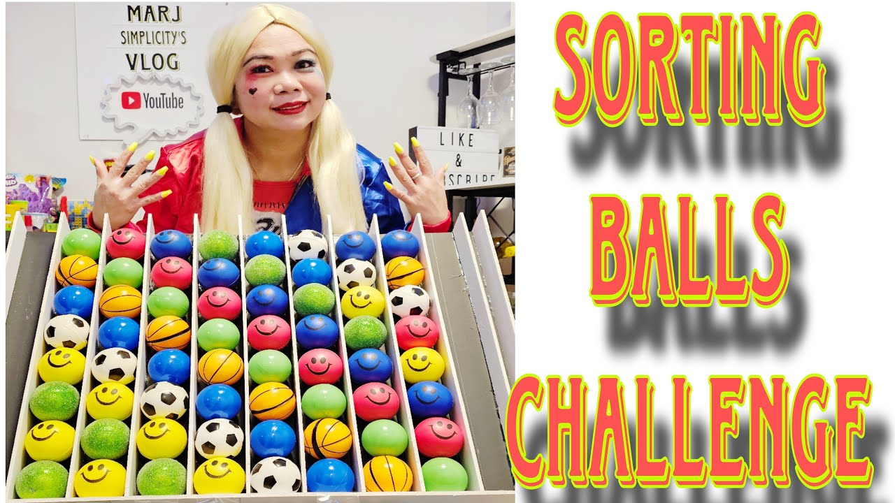 🟢🔴🔵 SORTING BALLS CHALLENGE FOR ADULTS// DIFFERENT LINES// SATISFYING ...