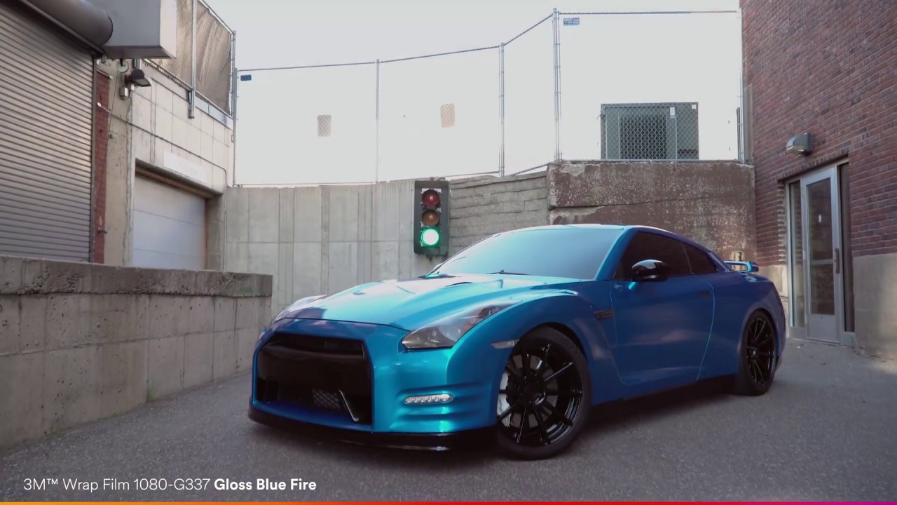 3M Vinyl Wrap Film Series 1080 G337 Gloss Blue Fire Car Wrap - YouTube