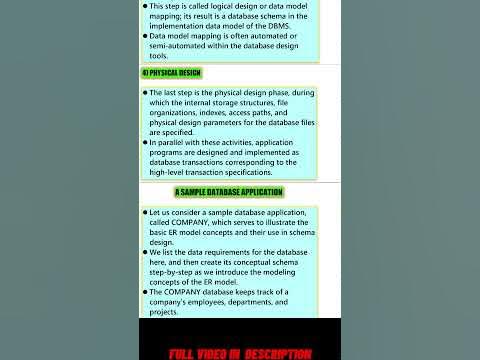 USING HIGH LEVEL CONCEPTUAL DATA MODELS | A SAMPLE DATABASE APPLICATION #dbms #computerscience # ...