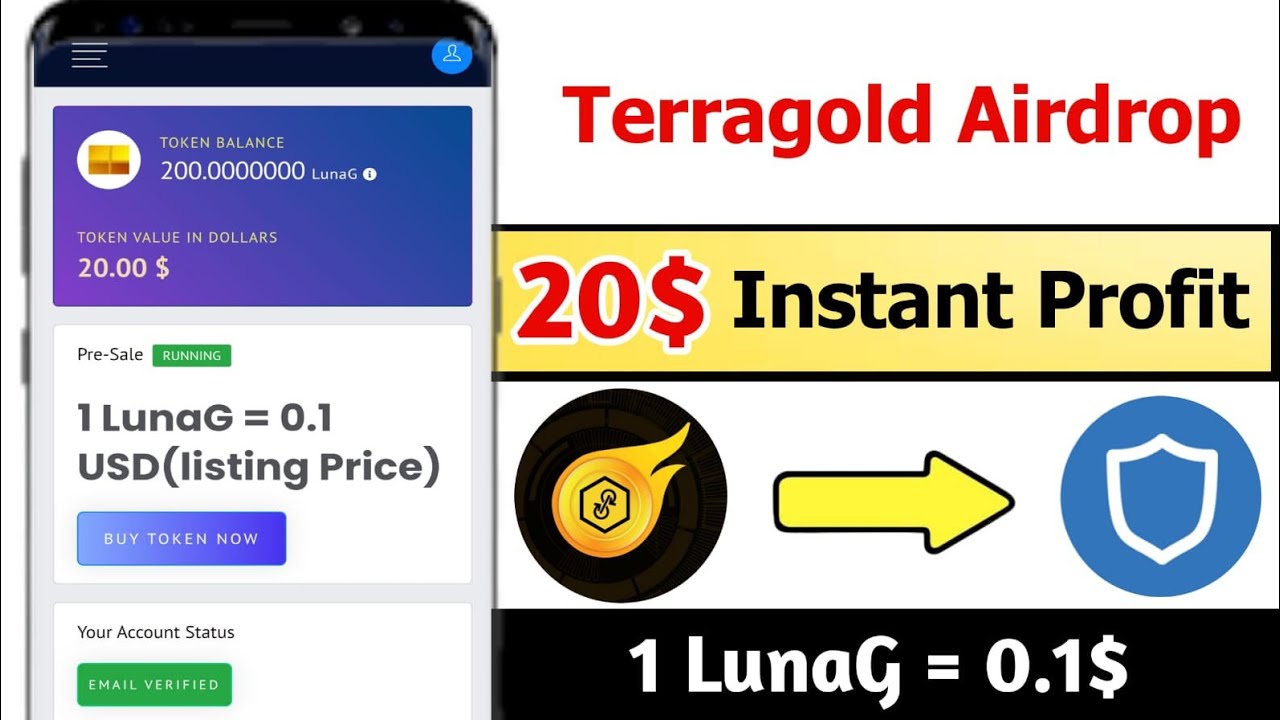 Terra Gold Airdrop 20$ Instant || Yfi Smart Airdrop Token Instant ...