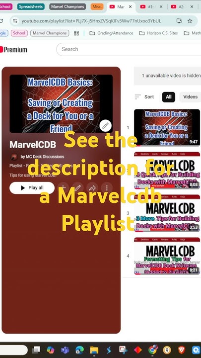 MarvelCDB Playlist | Creating and Saving Marvel Champions Decks - YouTube