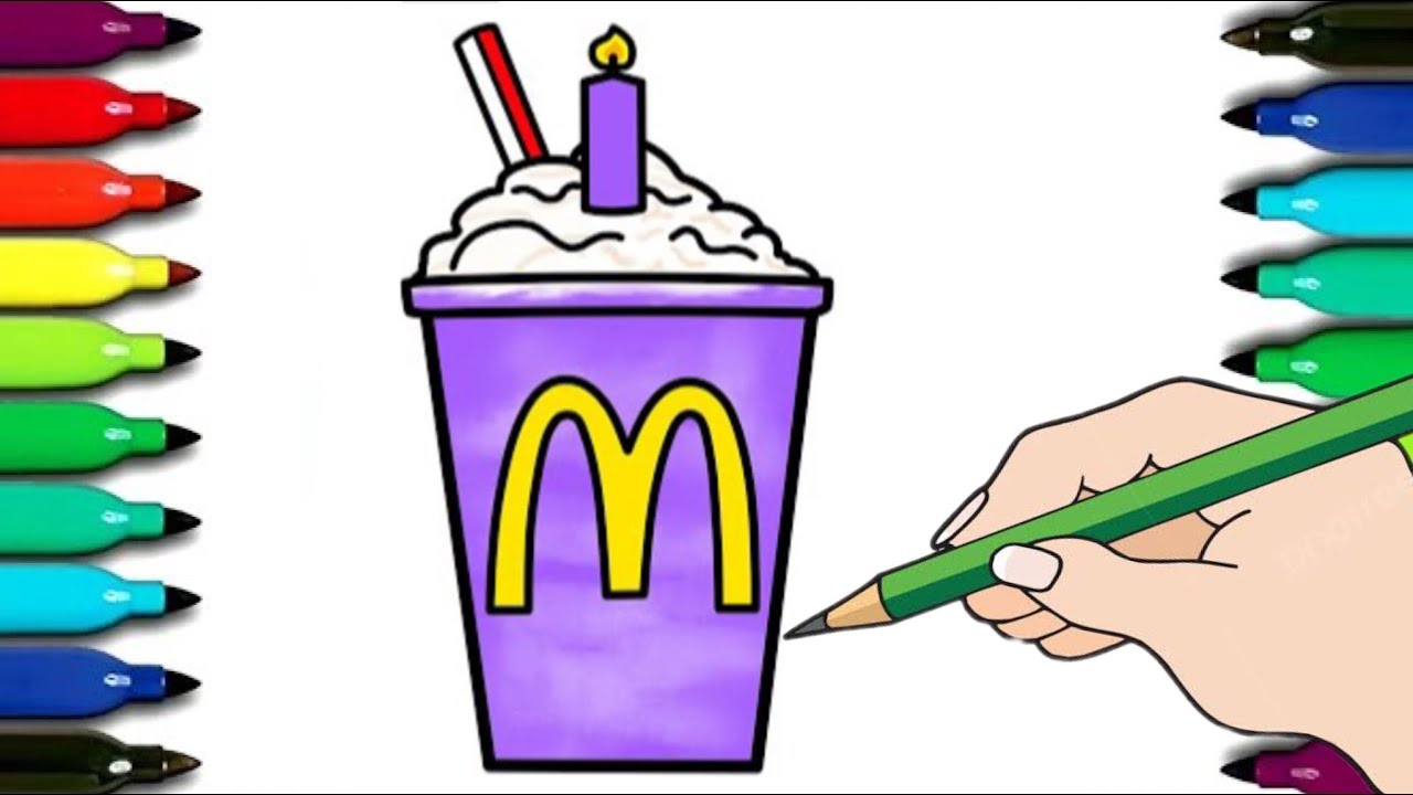 How to draw a GRIMACE SHAKE | Method how to make Grimace Shake - YouTube