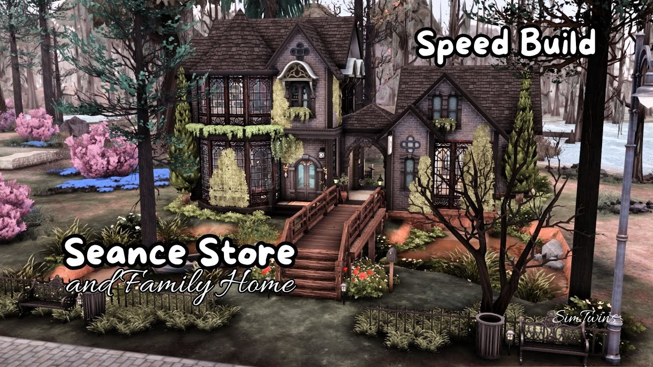 The Sims 4 Speed Build | Seance Store and Family Home | No CC | - YouTube