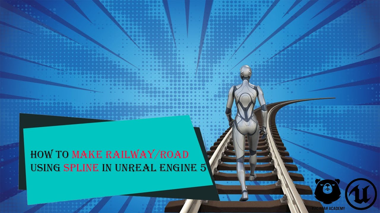 how to make railway/road using spline in unreal engine 5. - YouTube