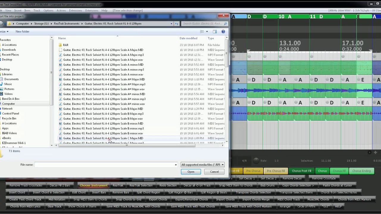 ReaTrak (REAPER Chord Track) Demo Basic - YouTube
